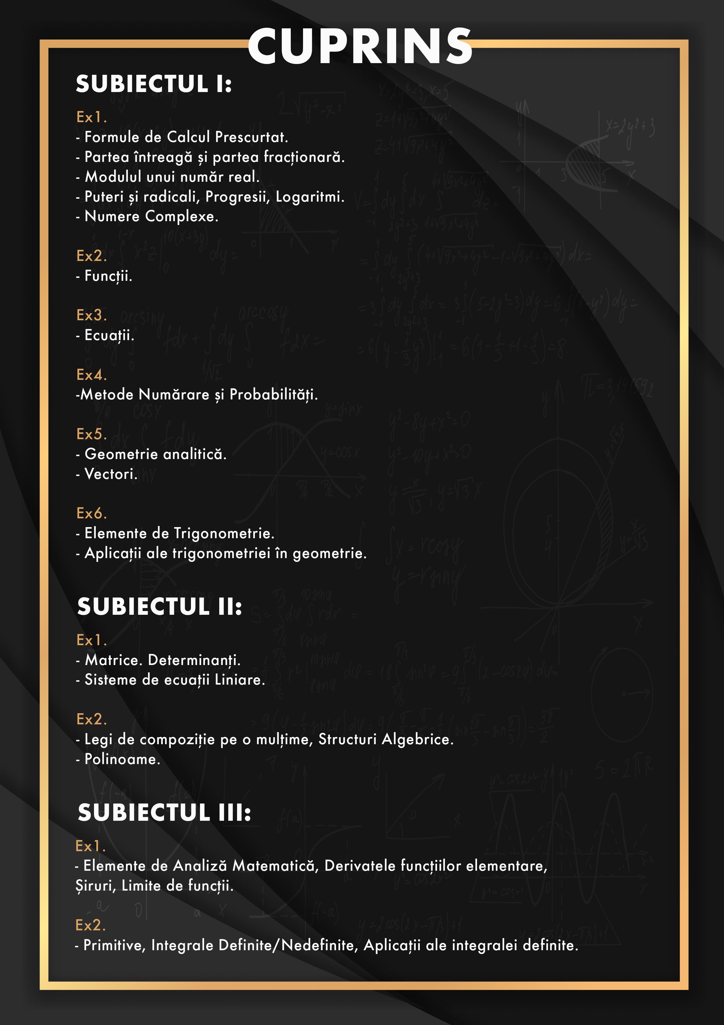 Carte Bacalaureat Matematică – Cartibac